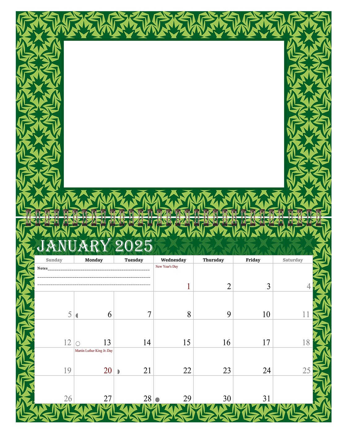 2025 Photo Frame Wall Spiral-bound Calendar - (Edition #06)