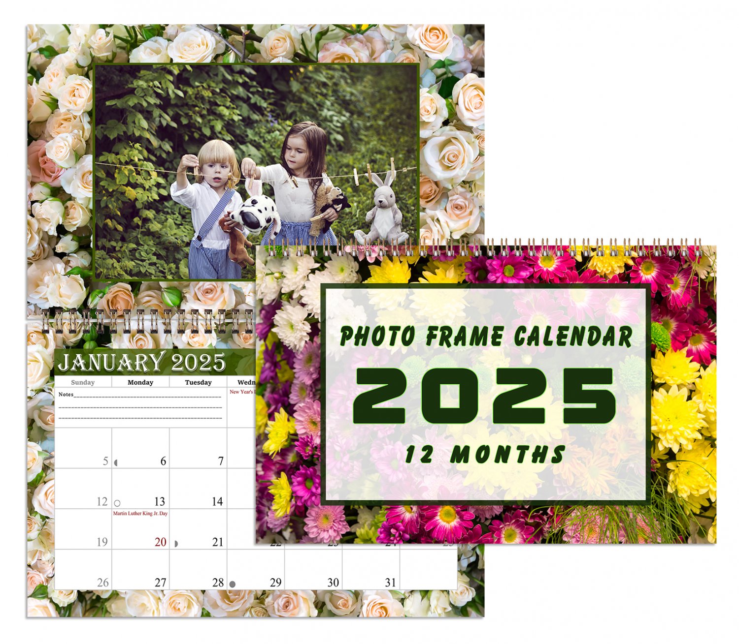 2025 Photo Frame Wall Spiral-bound Calendar - (Edition #013)