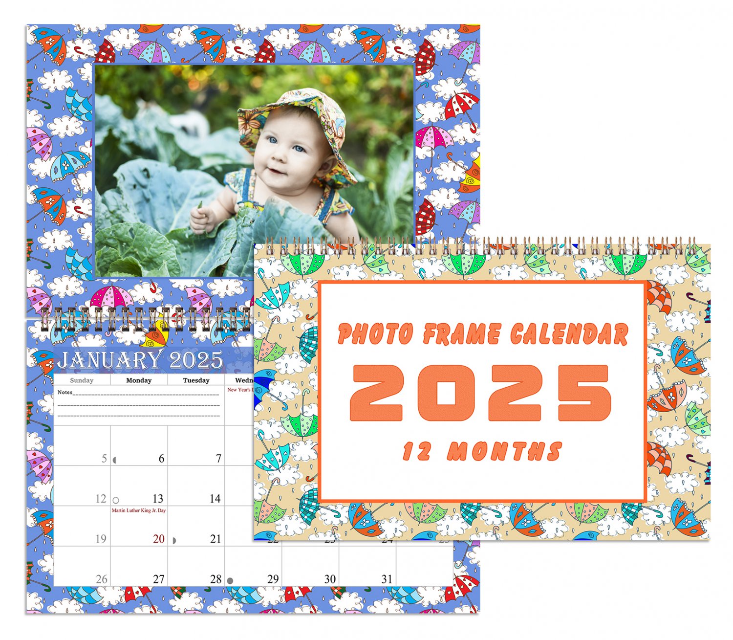 2025 Photo Frame Wall Spiral-bound Calendar - (Edition #014)