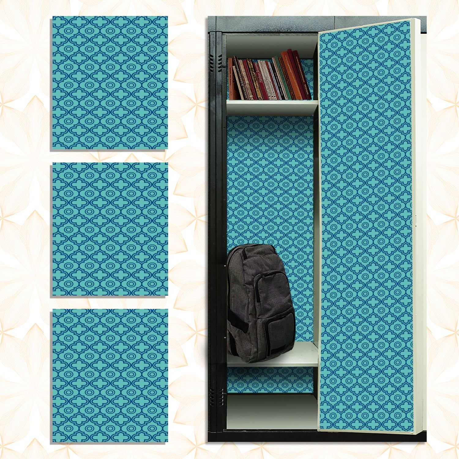 Locker Wallpaper Magnetic - Pack of 3 Sheets - (Geometric) (vg 011)