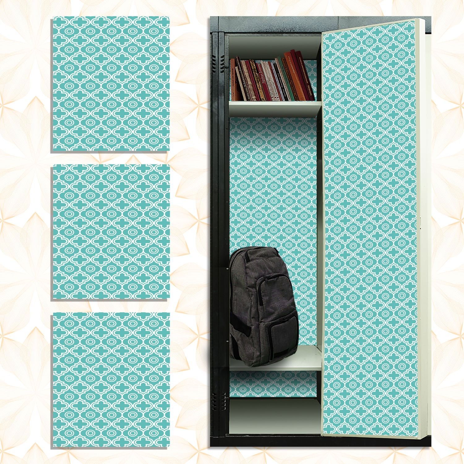 Locker Wallpaper Magnetic - Pack of 3 Sheets - (Geometric) (vg 012)