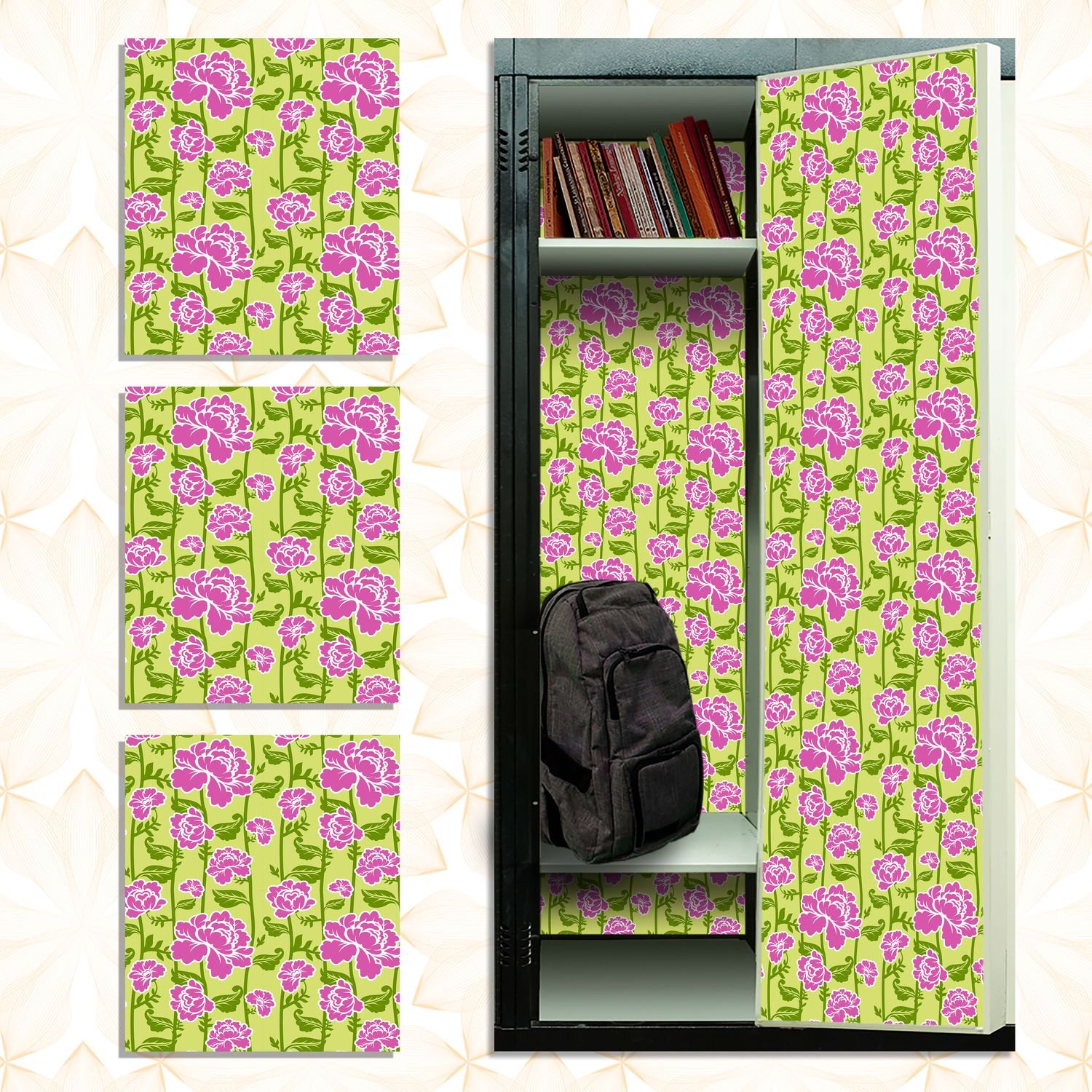 Locker Wallpaper Magnetic - Pack of 3 Sheets - (Flowers) (vg 015)
