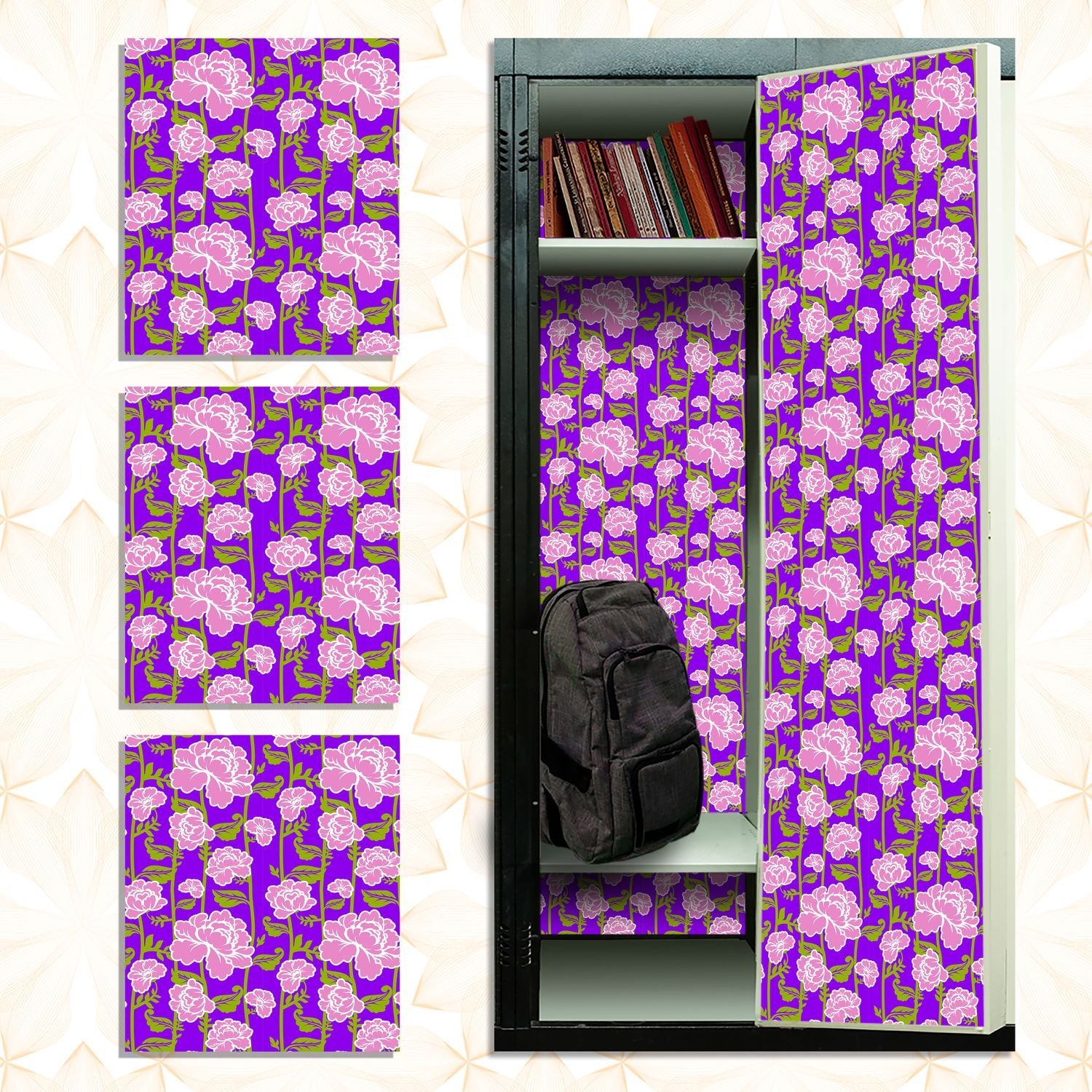 Locker Wallpaper Magnetic - Pack of 3 Sheets - (Flowers) (vg 016)