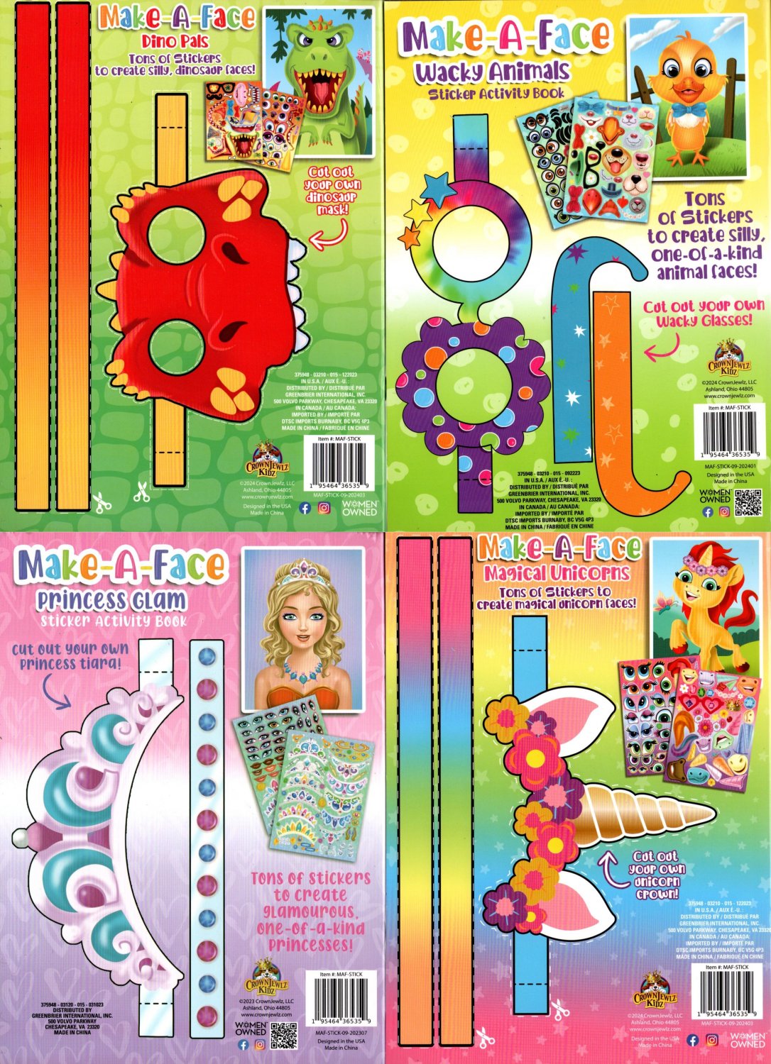 Make-A-Face - Dino Pals, Wacky Animals, Magical Unicorns, and Princess ...