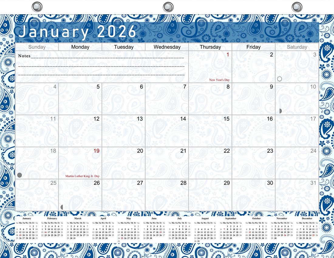 2026 Calendar 12 Months Student Calendar / Planner for 3-Ring Binder v021
