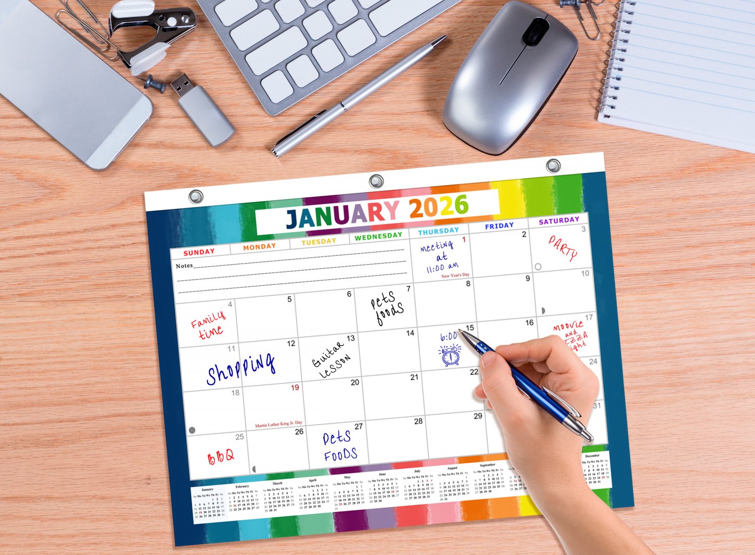 2026 Calendar 12 Months Student Calendar / Planner for 3-Ring Binder v027