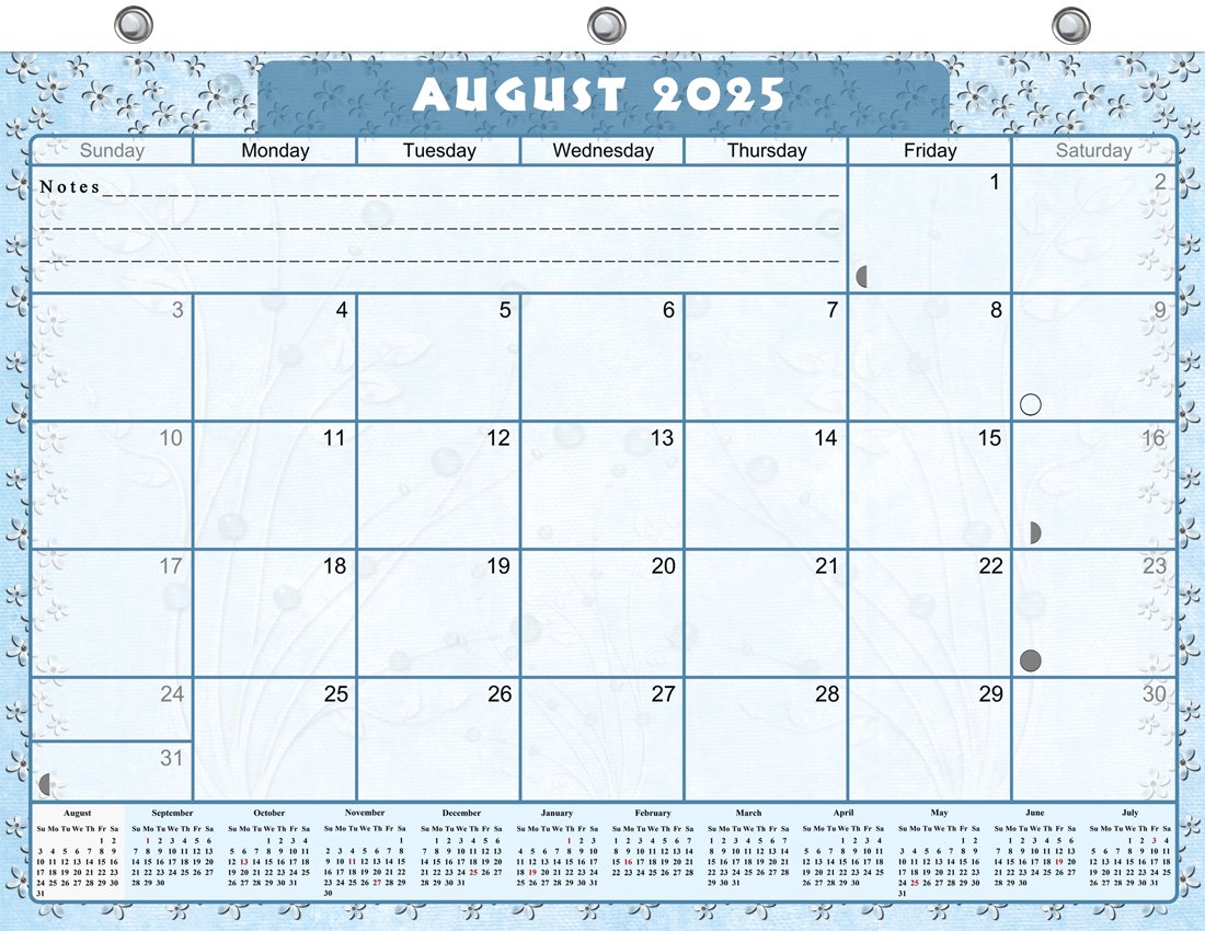 2025 - 2026 Academic Year 12 Months Student Calendar / Planner for 3 ...