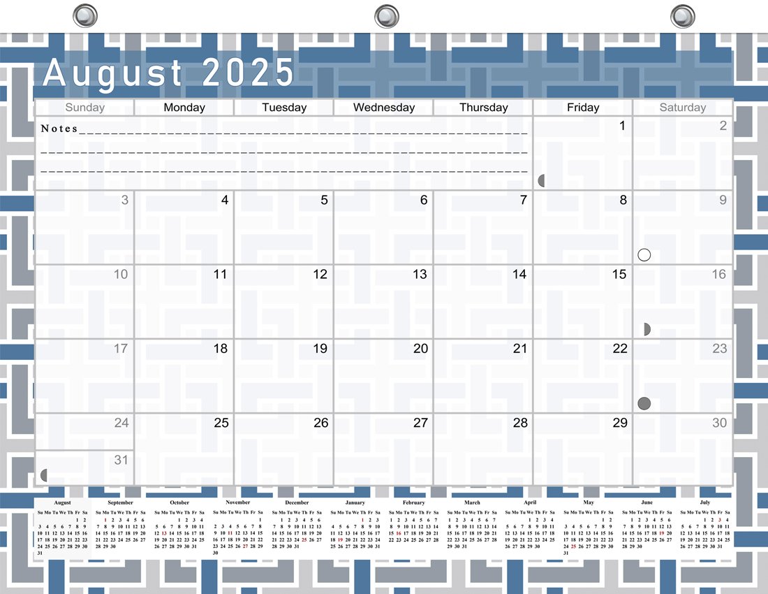 2025 - 2026 Academic Year 12 Months Student Calendar / Planner for 3 ...