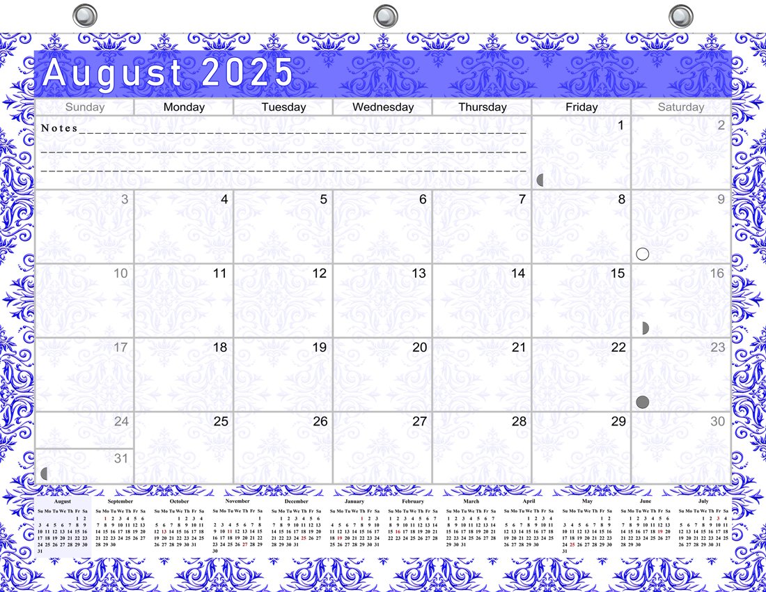 2025 - 2026 Academic Year 12 Months Student Calendar / Planner for 3 ...