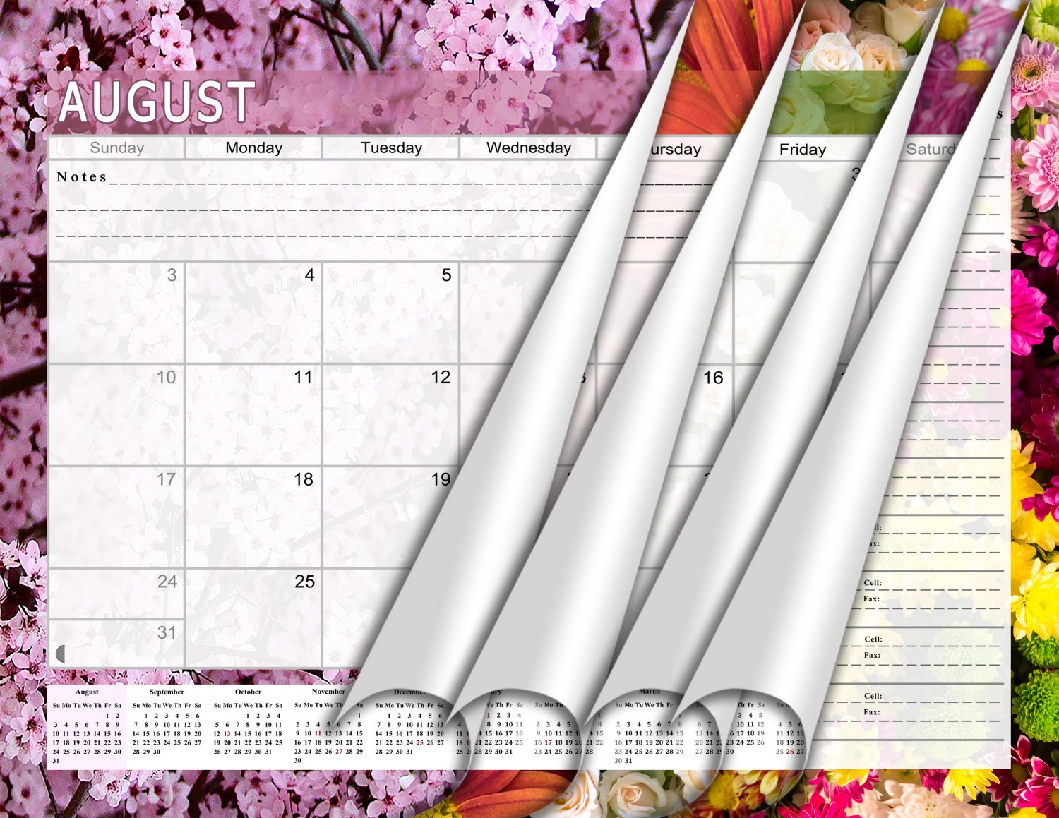 2025 - 2026 Academic Year 12 Months Student Calendar / Planner for 3 ...