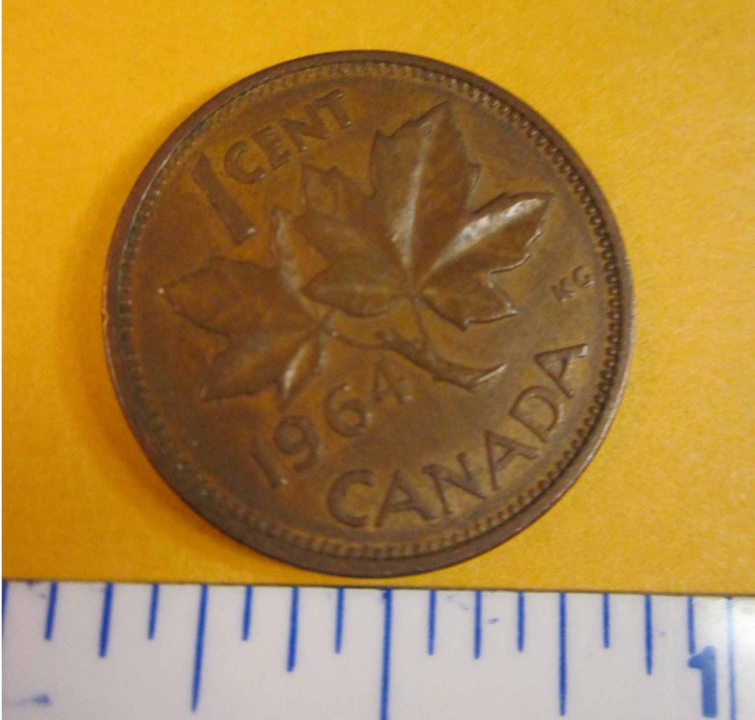 Canada 1964 1 Cent Copper One Canadian Penny ELIZABETH II #4