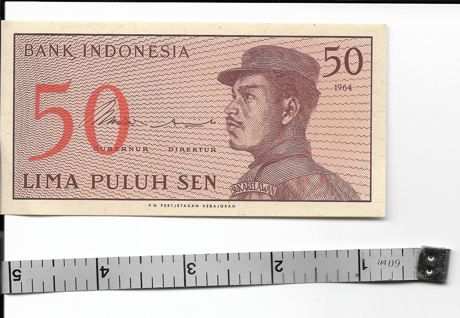 Bank of Indonesia 50 Lima Puluh Sen Bill 1964 Circulated