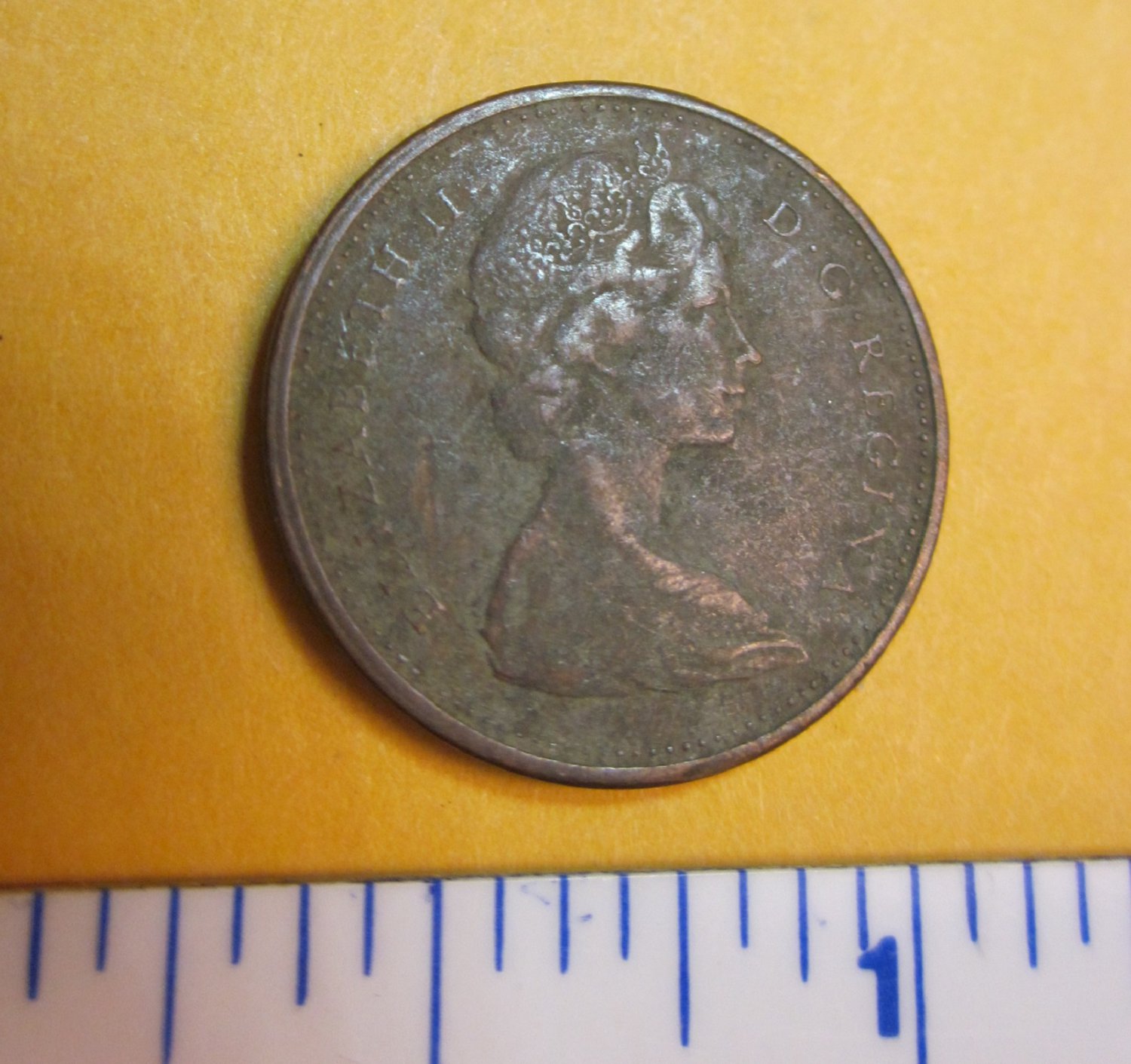 1966 1 Cent Copper One Canadian Penny ELIZABETH II DEI GRACIA REGINA #1