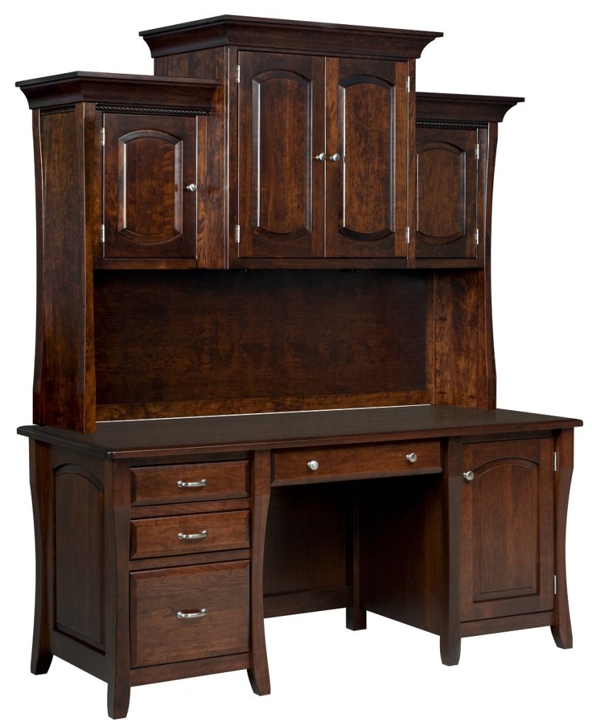 Amish Computer Desk Hutch Home Office Solid Wood Furniture Traditional