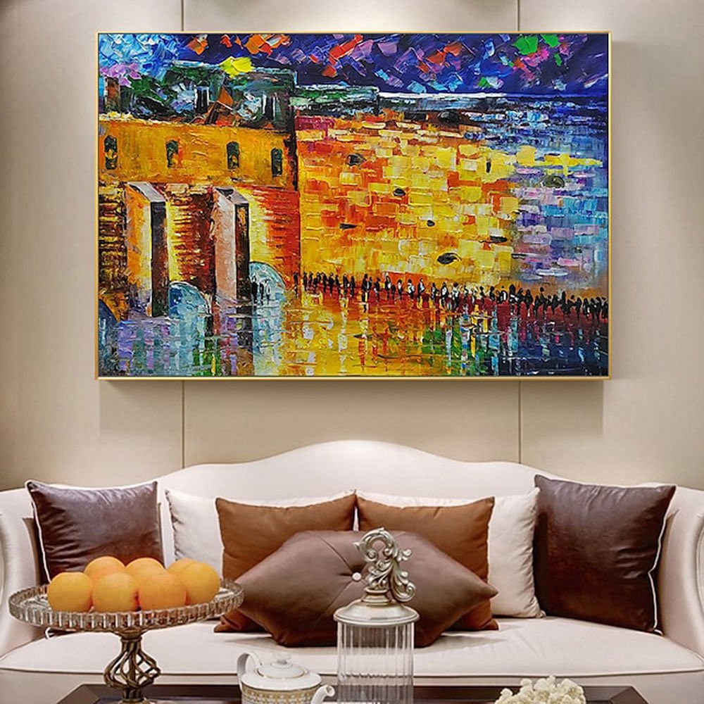 Handmade Wailing Wall Jerusalem Landscape Oil Paintings On Canvas Wall ...