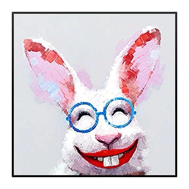 New Hand Painted Hilarious Rabbit Oil Painting Wall Canvas Art Picture ...
