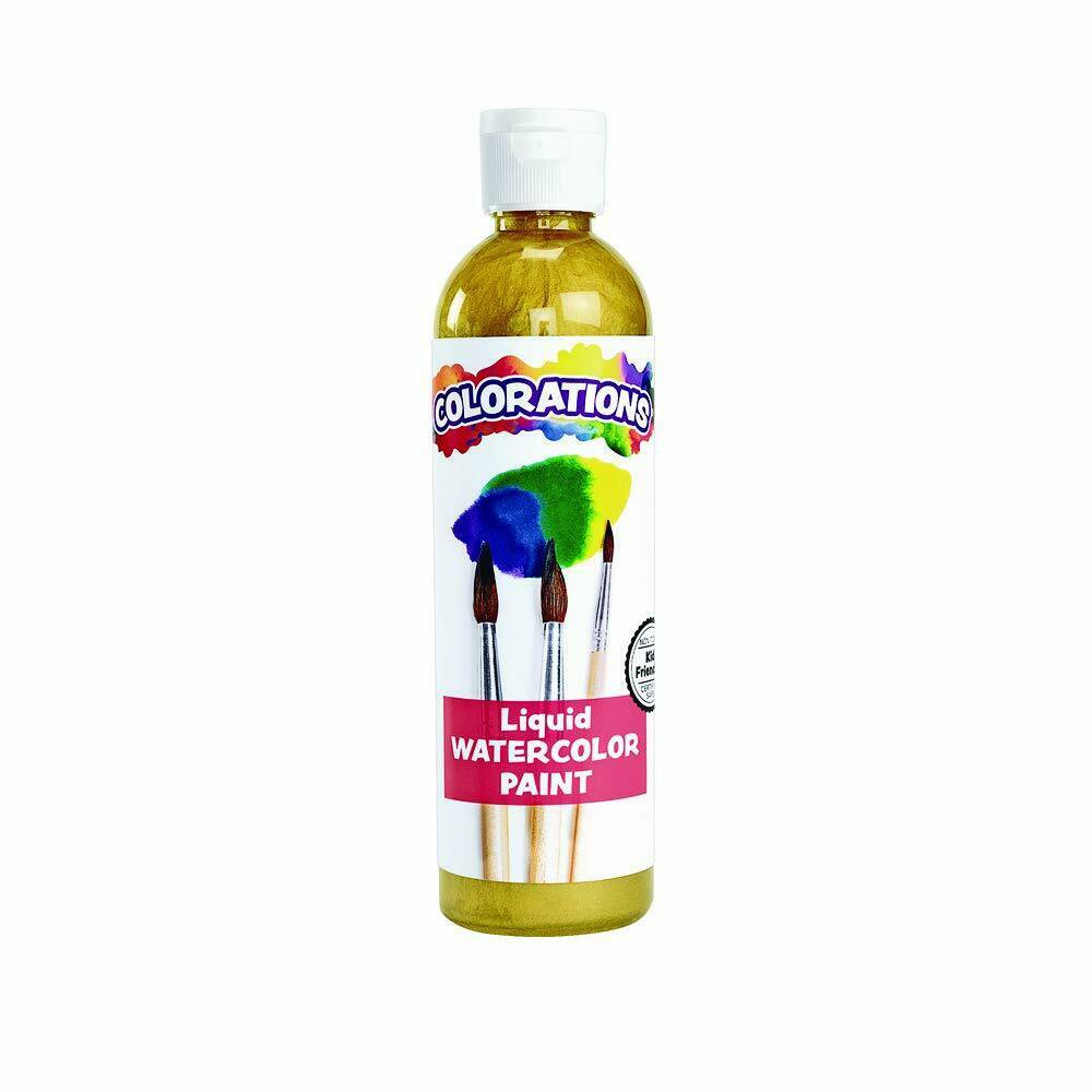 Colorations Liquid Watercolor Paint, 8 fl oz, Gold, Non-Toxic, Painting ...