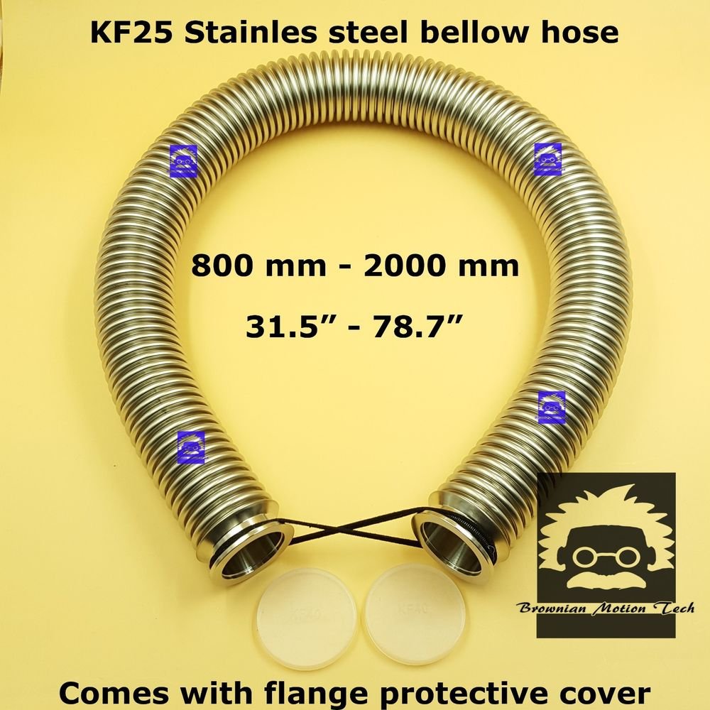 KF25 flange Stainless steel 304 vacuum flexible bellow hose wall thk ...