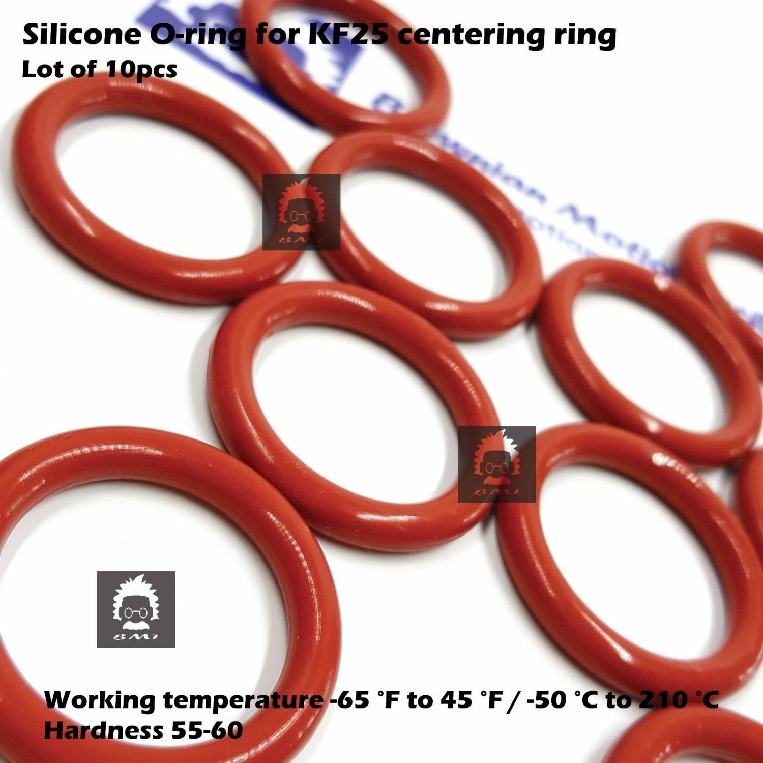 10 pcs KF25 flange centering ring O-ring / Material = Silicone / Size ...