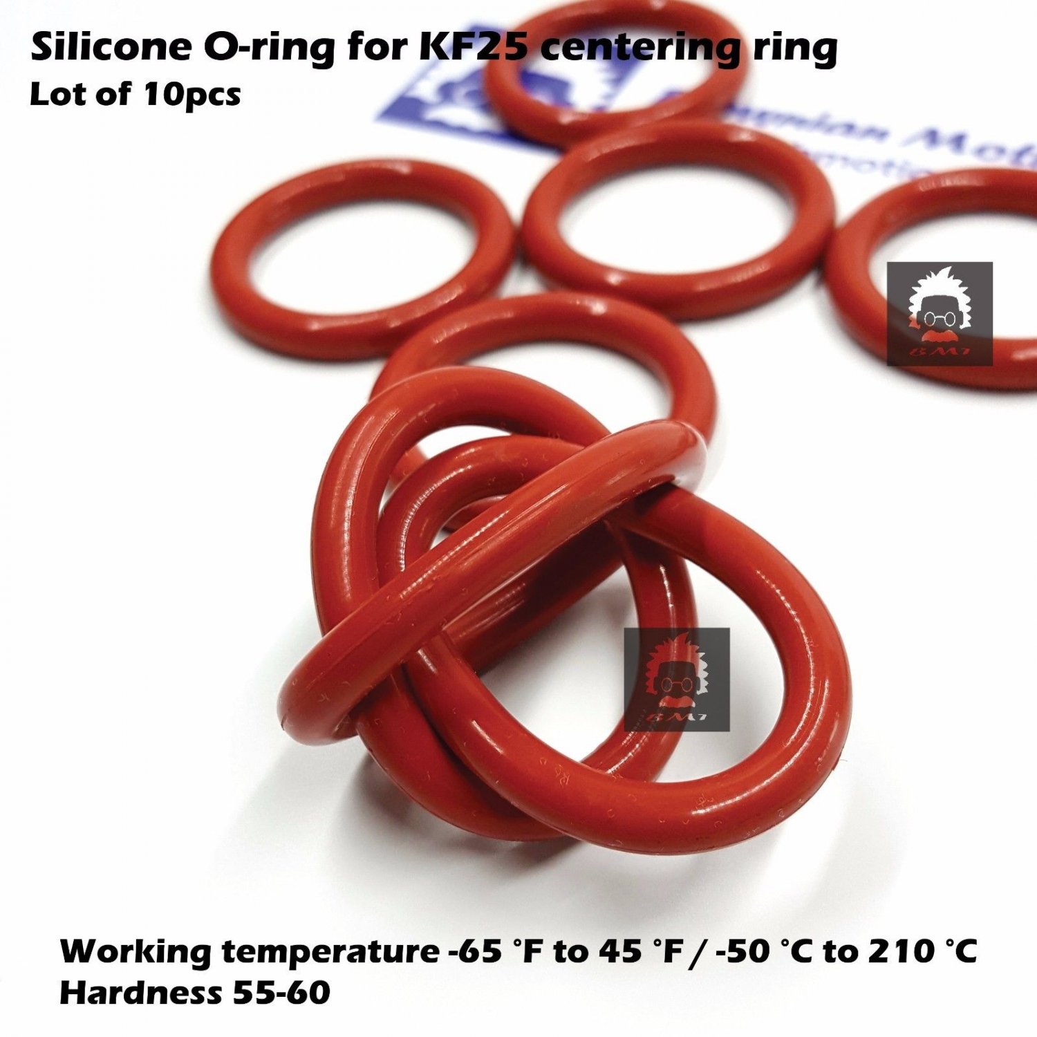 10 pcs KF25 flange centering ring O-ring / Material = Silicone / Size ...