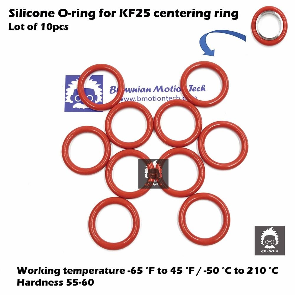 10 pcs KF25 flange centering ring O-ring / Material = Silicone / Size ...