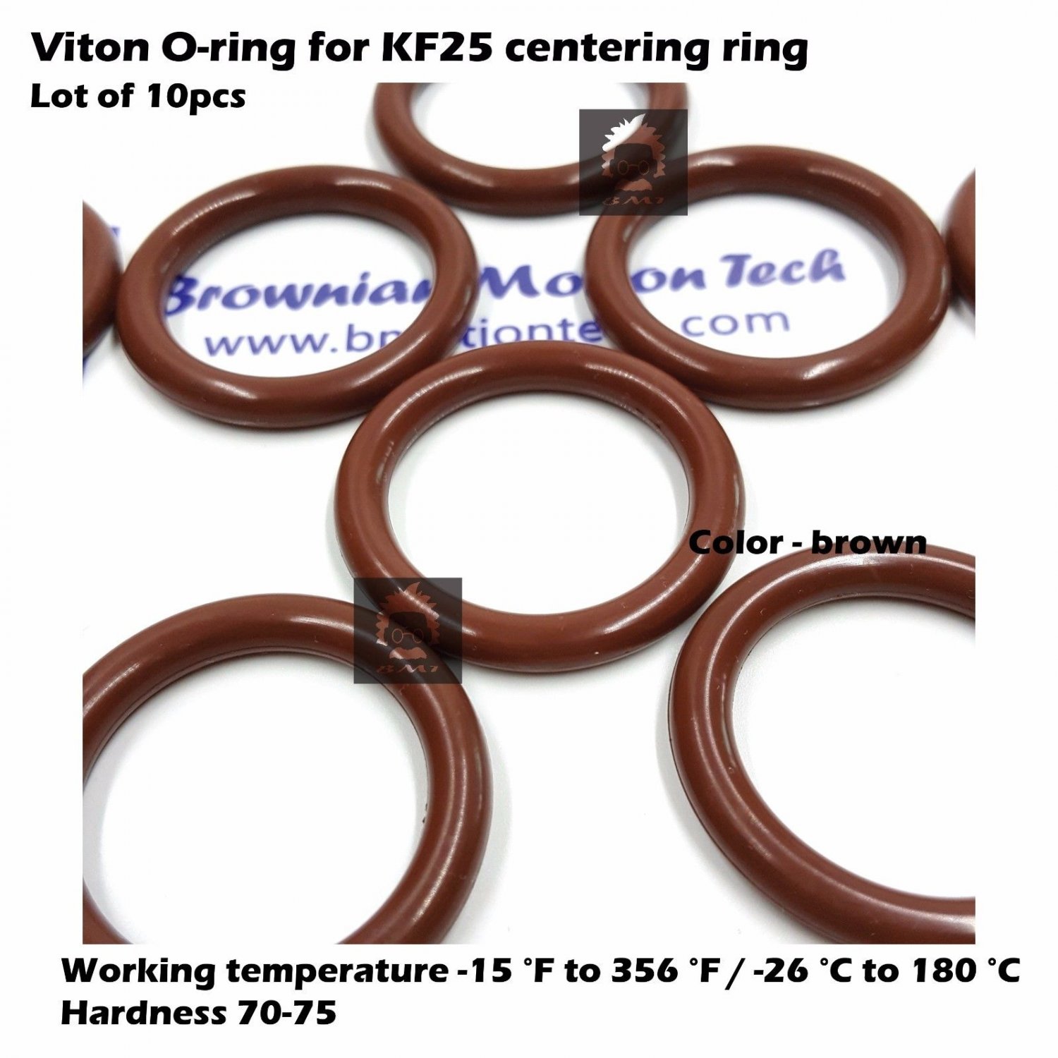 10 pcs KF25 flange centering ring O-ring / Material = Viton / Size AS-320