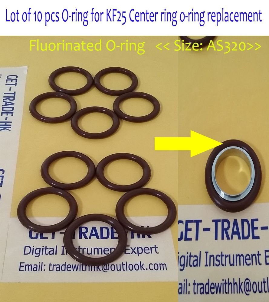 10 pcs KF25 flange centering ring O-ring / Material = Buna-N / Size AS-320
