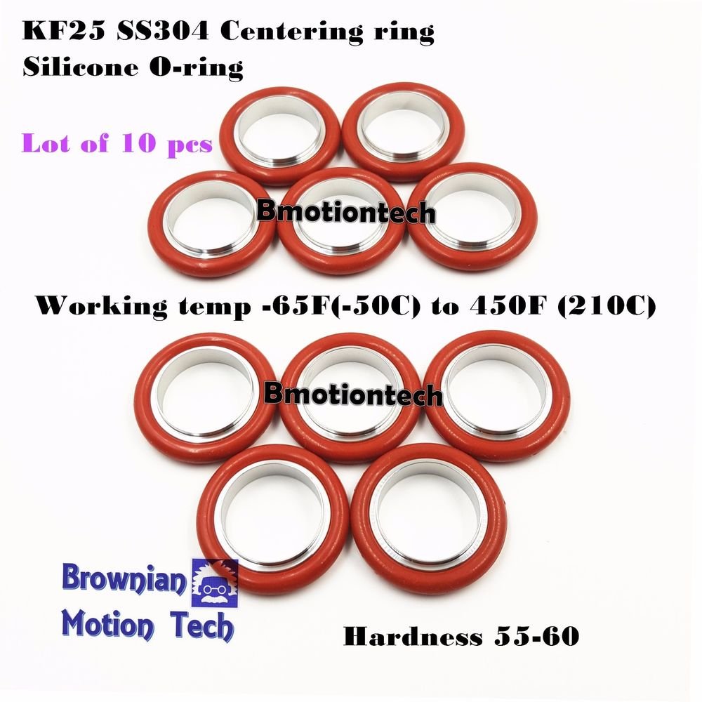 KF-25 NW-25 vacuum center Ring made of SS304, O-ring = Silicone (lot of ...