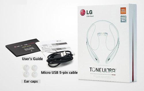 LG HBS-800 Headset 800 Tone + Ultra Bluetooth Earphones - White