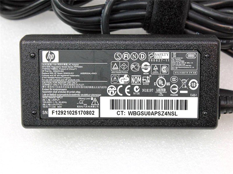 HP PROBOOK 4530S 65W AC POWER ADAPTER PPP009H 609939-001