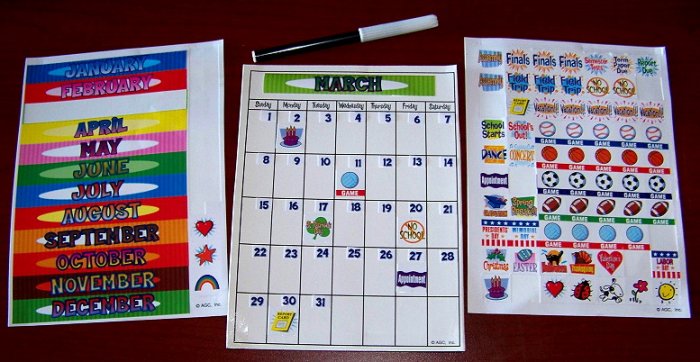 PERPETUAL MAGNETIC SHEET CALENDAR Homeschool NEW KIDS +Pen w/Reusable ...