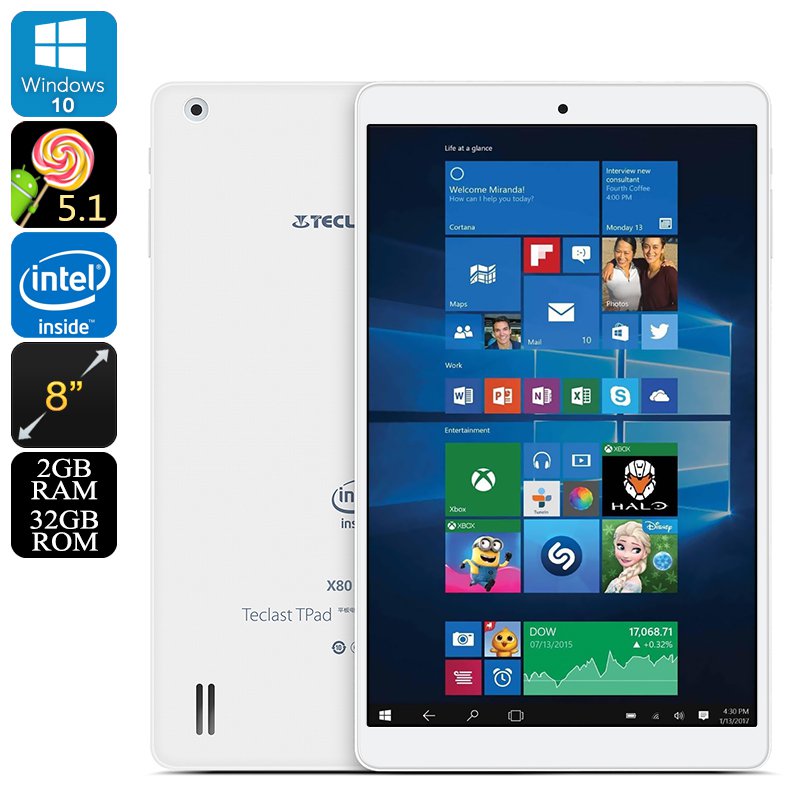 Teclast X80 Pro Dual-OS Tablet PC - Windows 10, Android 5.1, HDMI Out ...