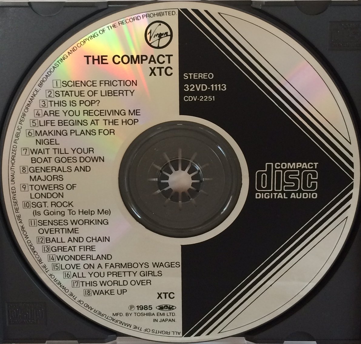 XTC – The Compact XTC (32VD-1113) '87 Black Triangle Japan 1st press