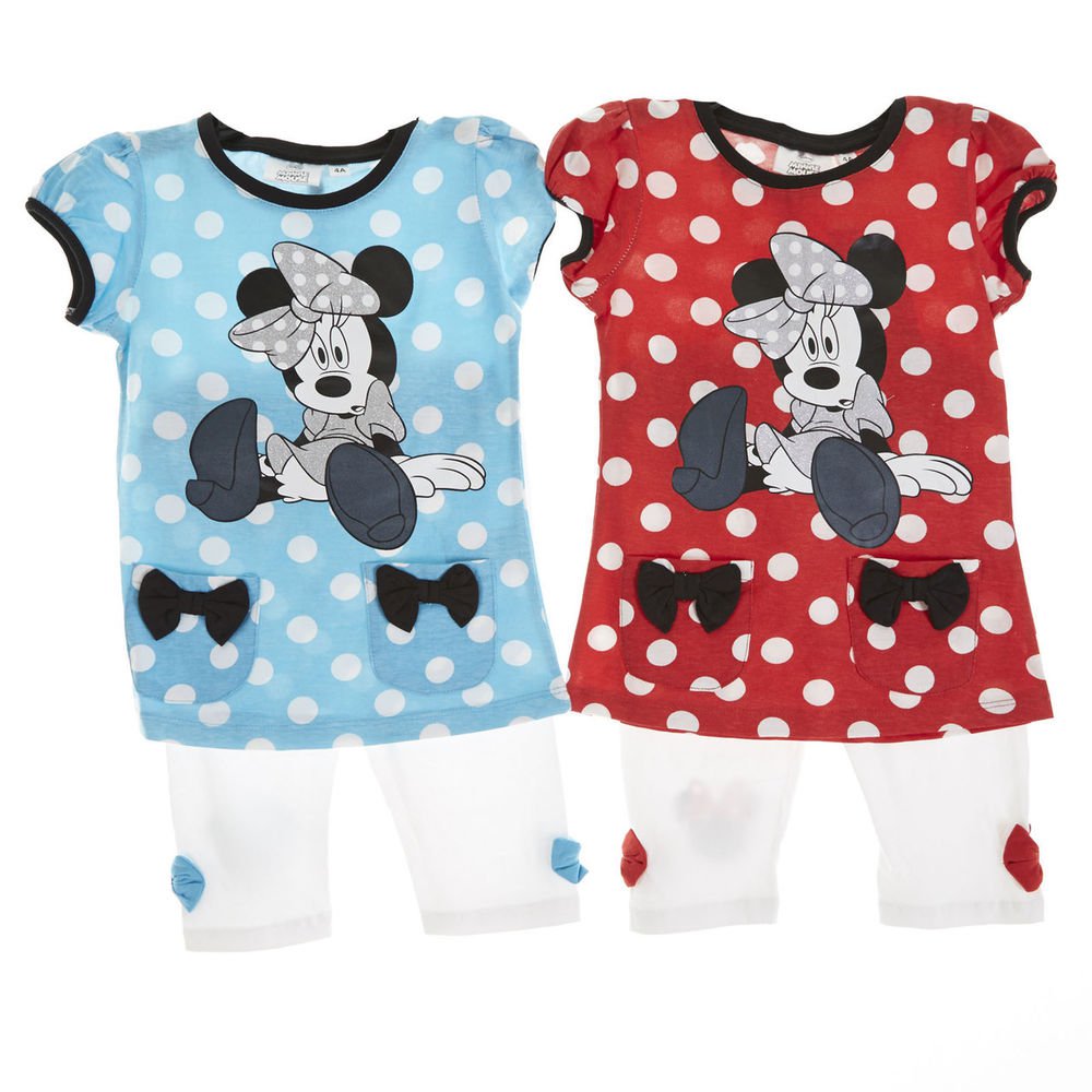 NEW - DISNEY MINNIE MOUSE GIRLS SET SUMMER OUTFIT- TOP + TROUSERS AGES ...