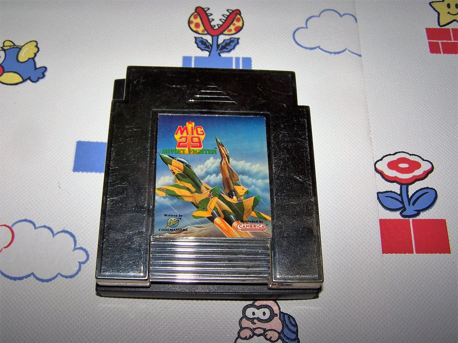mig 29 soviet fighter nes game codemasters 1991 gold cart