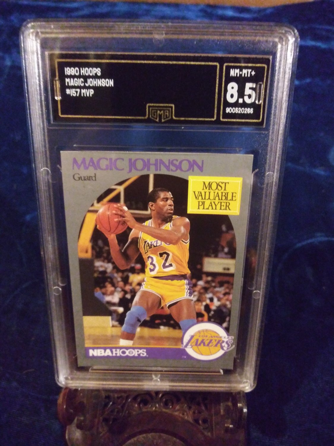 1990 Magic Johnson Hoops card graded 8.5