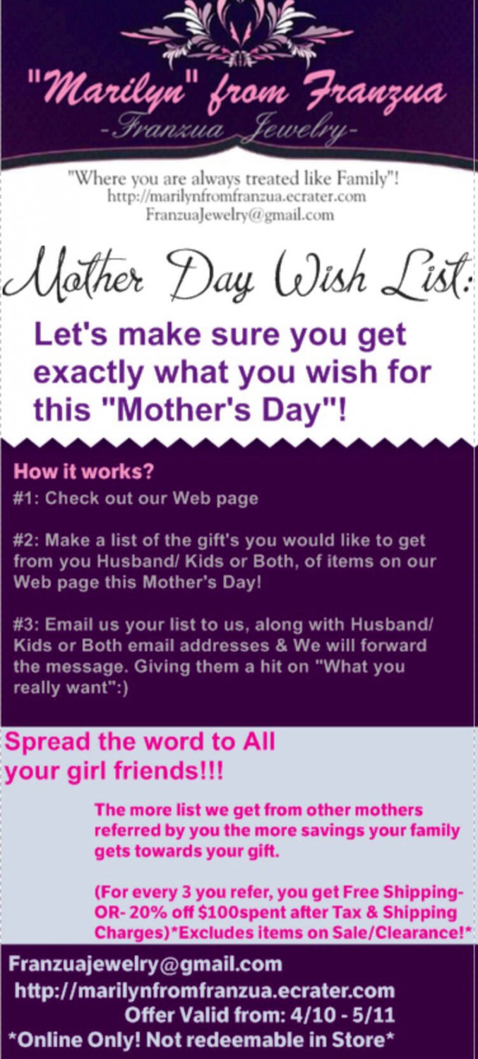 Promotion:"Mother's Day Wish List"