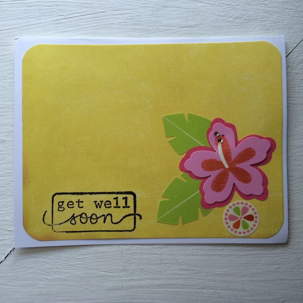 Handmade "Get Well Soon" Card with Envelope