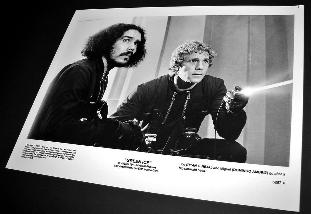 1982 Movie GREEN ICE Press Kit 8x10 Photograph Ryan O'Neal Domingo Ambriz