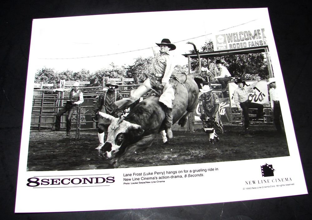 1993 8 SECONDS Movie Original Press 8x10" Photo Luke Perry Riding Bull