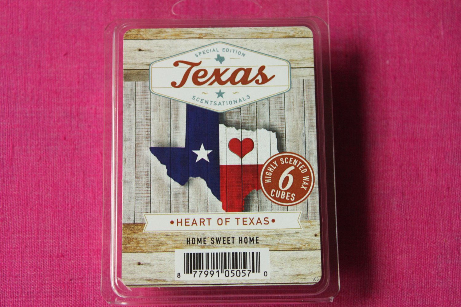 Scentsationals Heart of Texas Wax Melt Cubes Special Texas Edition