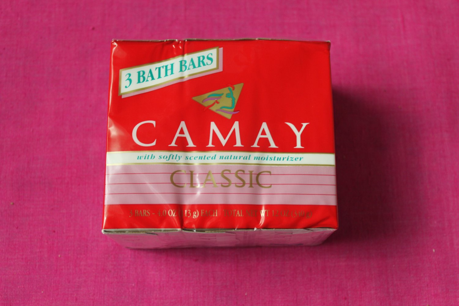 Camay Soap Pink Classic Softly Scented Beauty Bar, 3 Bars, 4.0 oz.