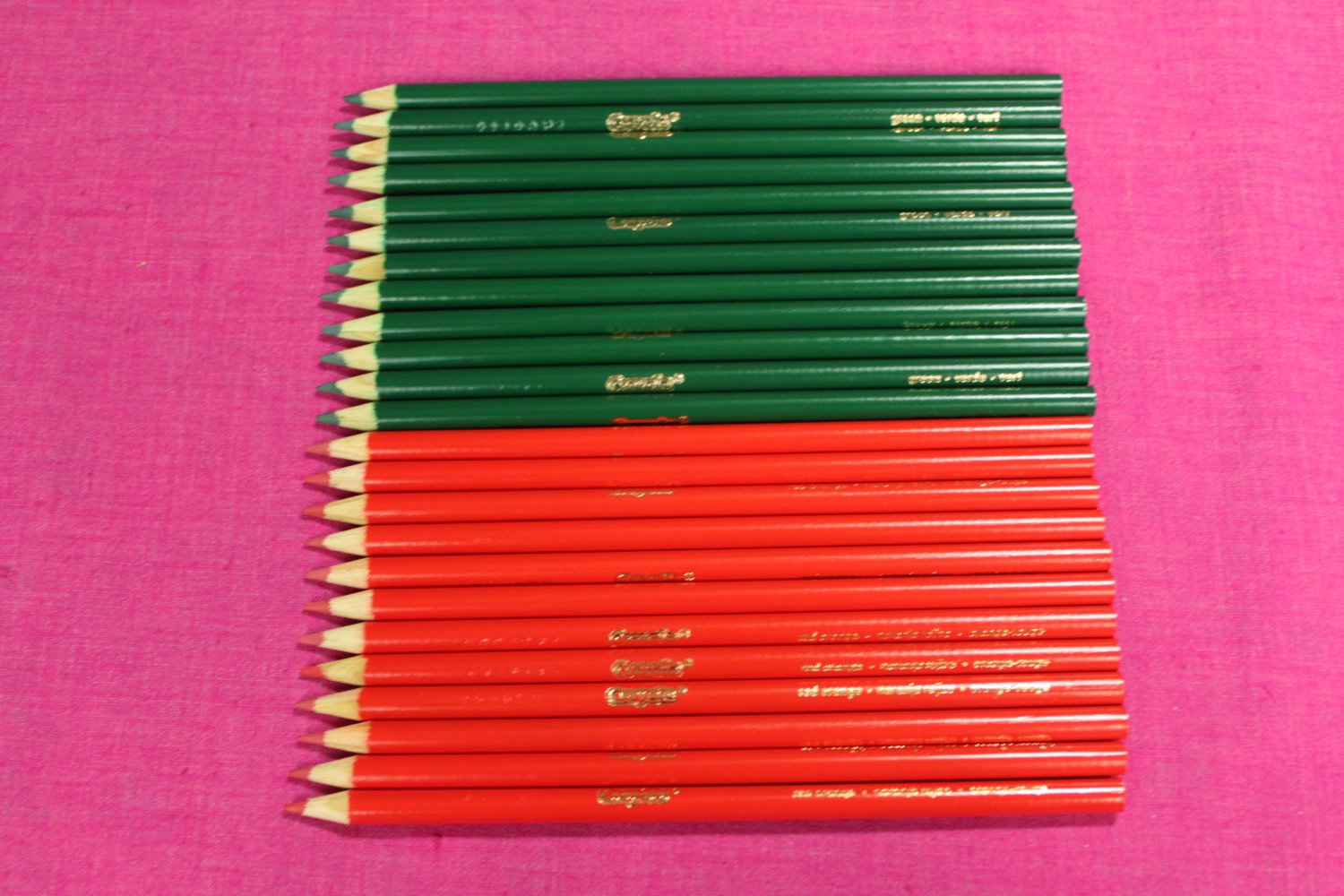 Crayola Single Color Pencils Set of 24 Green and Red Orange