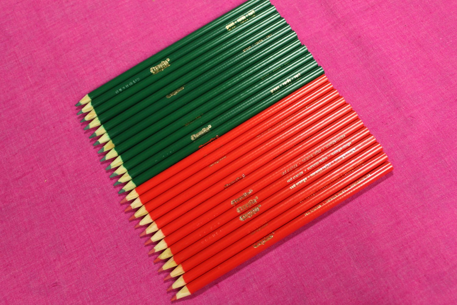 Crayola Single Color Pencils Set of 24 Green and Red Orange