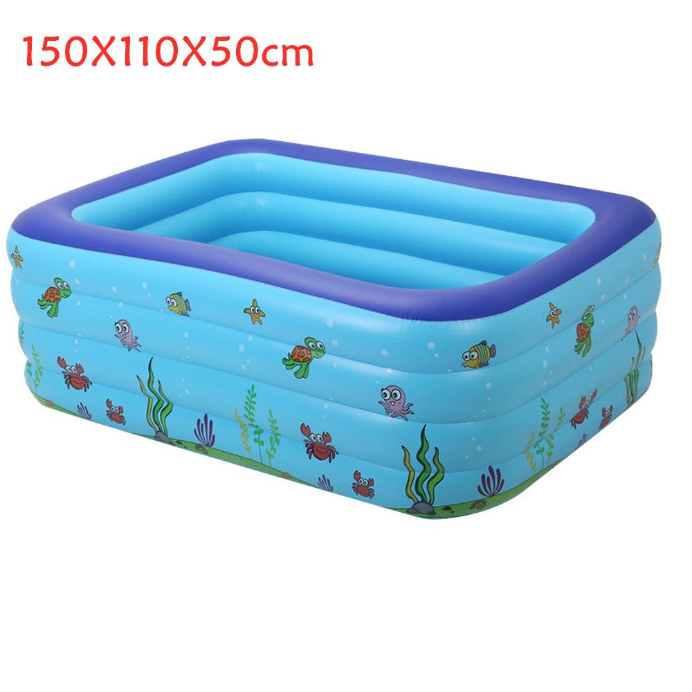 110/120/150cm Inflatable Square Swimming Pool Baby Home Use Paddling ...