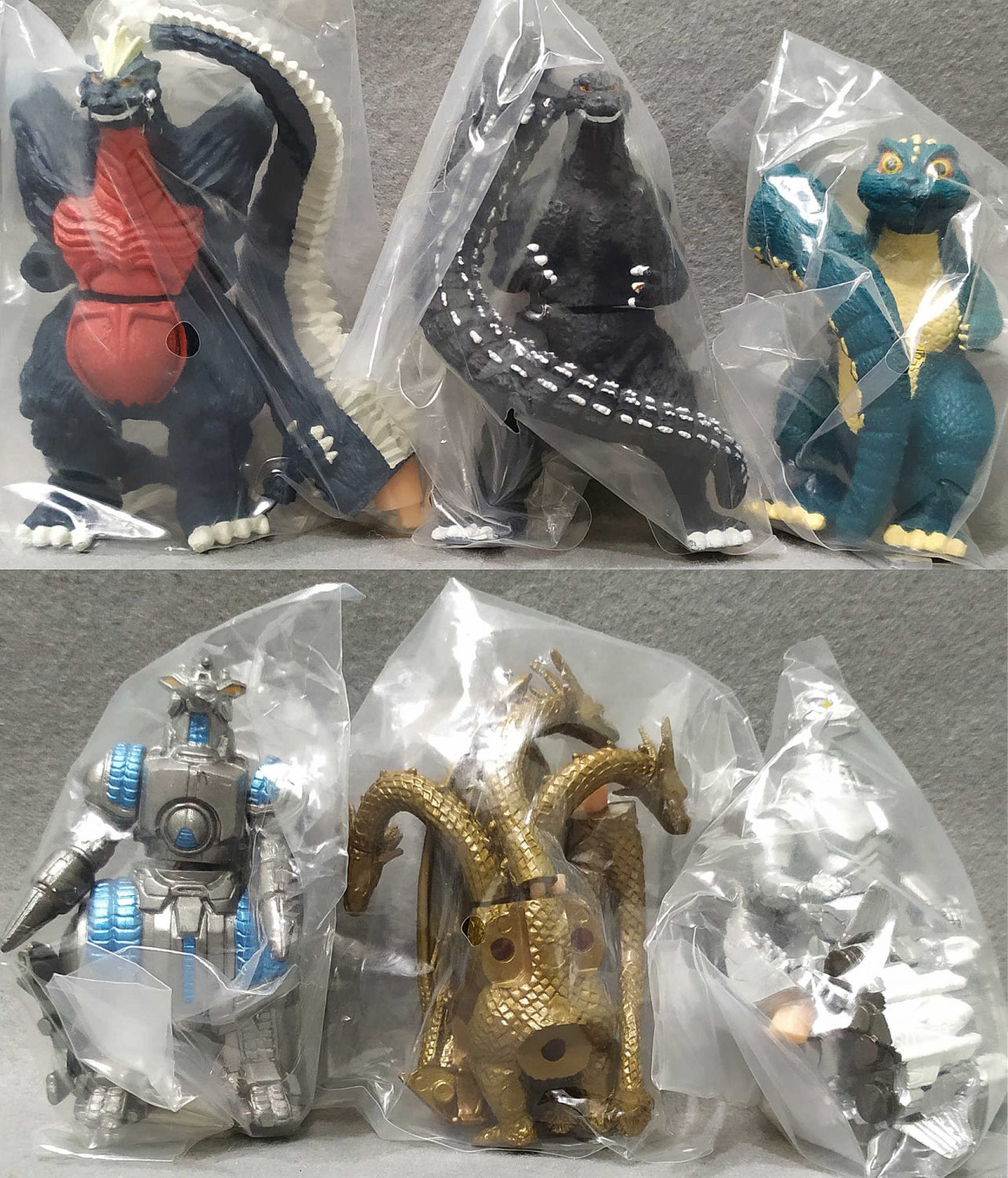 Godzilla HG Series Complete Set of 6 Gashapon EX Figures Bandai