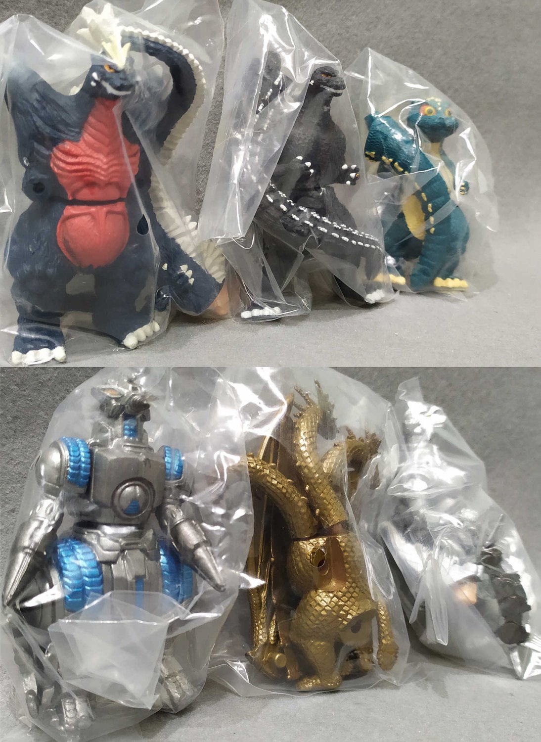 Godzilla HG Series Complete Set of 6 Gashapon EX Figures Bandai