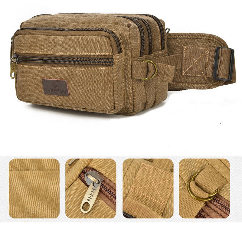 Vintage Canvas Fanny Pack Waist Belly Bag Hip Tool Pouch for All ...