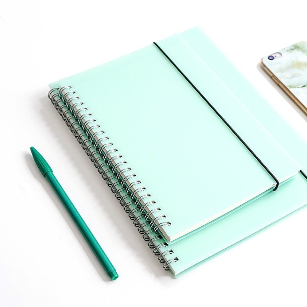 Lime Spiral Bound Notebook with Pen PP Hardcover Banded A5 College ...