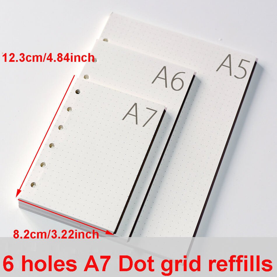 A7 Dot Grid Refills Inserts Paper For Planner Notebook Diary 90 Sheets